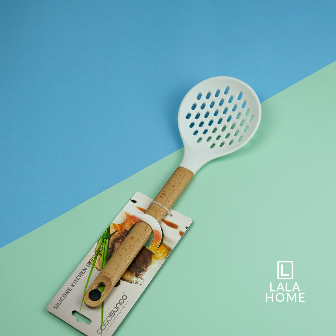 Espumadera En Silicona Con Mango En Bambú – LALA HOME